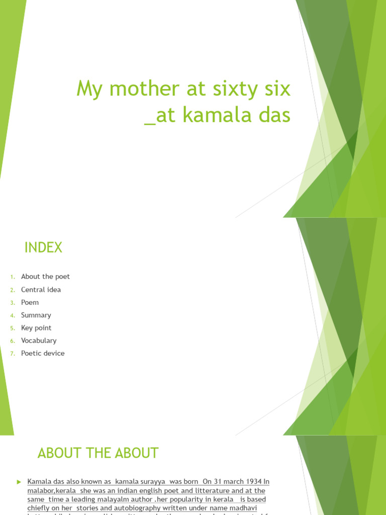 My Mother at Sixty Six - at Kamala Das | PDF | Poetry