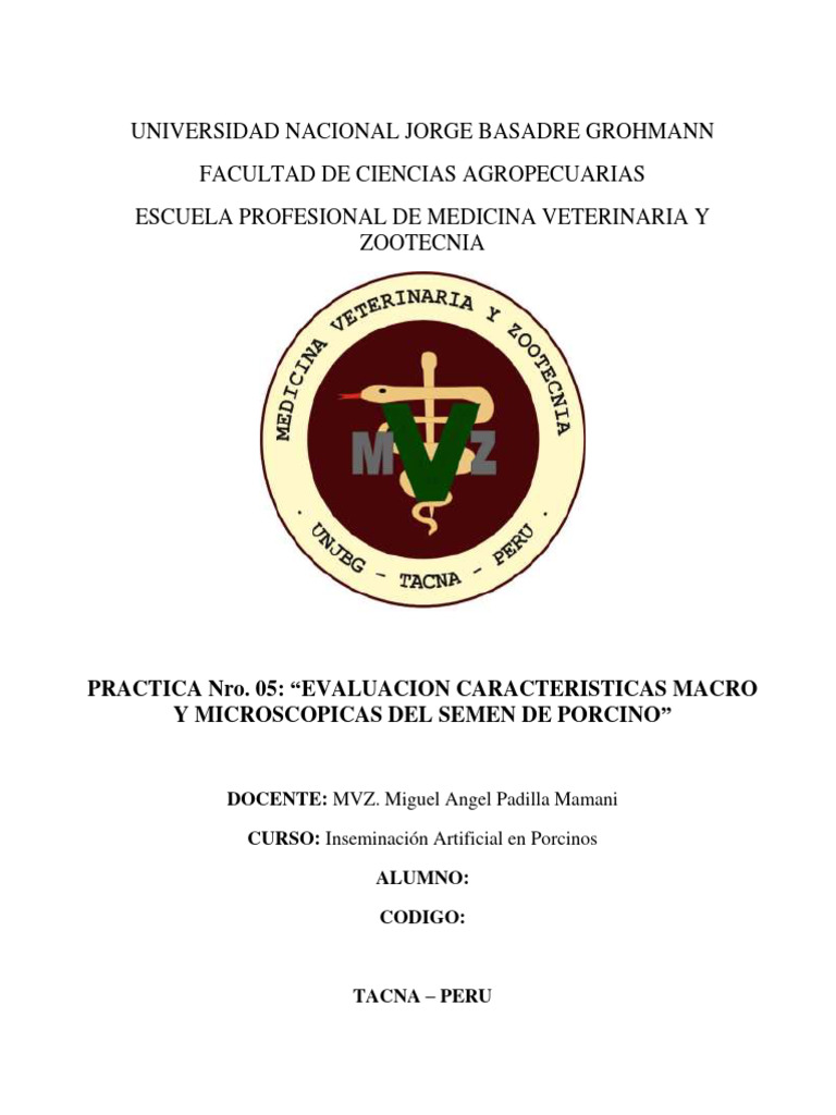 Pract 5 Evaluacion Carac Macro y Micro Semen Porc | PDF | Semen