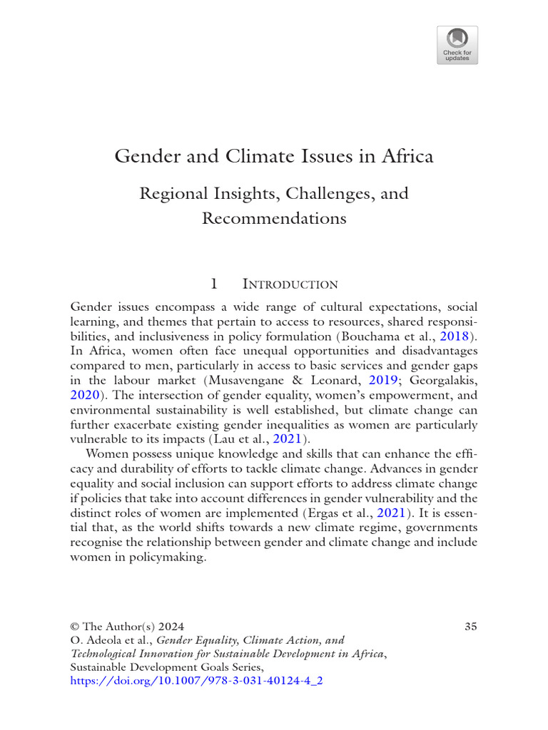 Gender and Climate Change in Africa | PDF | Climate Change | Food Security