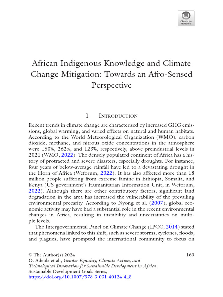 African Indigenous Knowledge and Climate Change Mitigation: Towards An ...