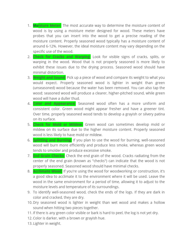How To Identify Wood Is Seasoned or Not | PDF | Wood | Industrial Processes