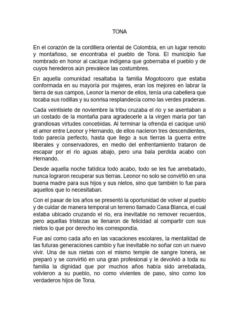 HISTORIA DE TONA | PDF