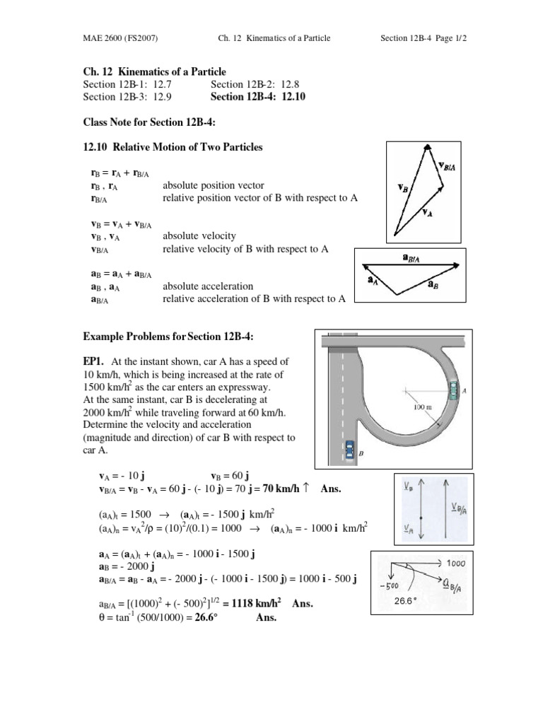 CH 12 B4 Note | PDF | Acceleration | Kinematics