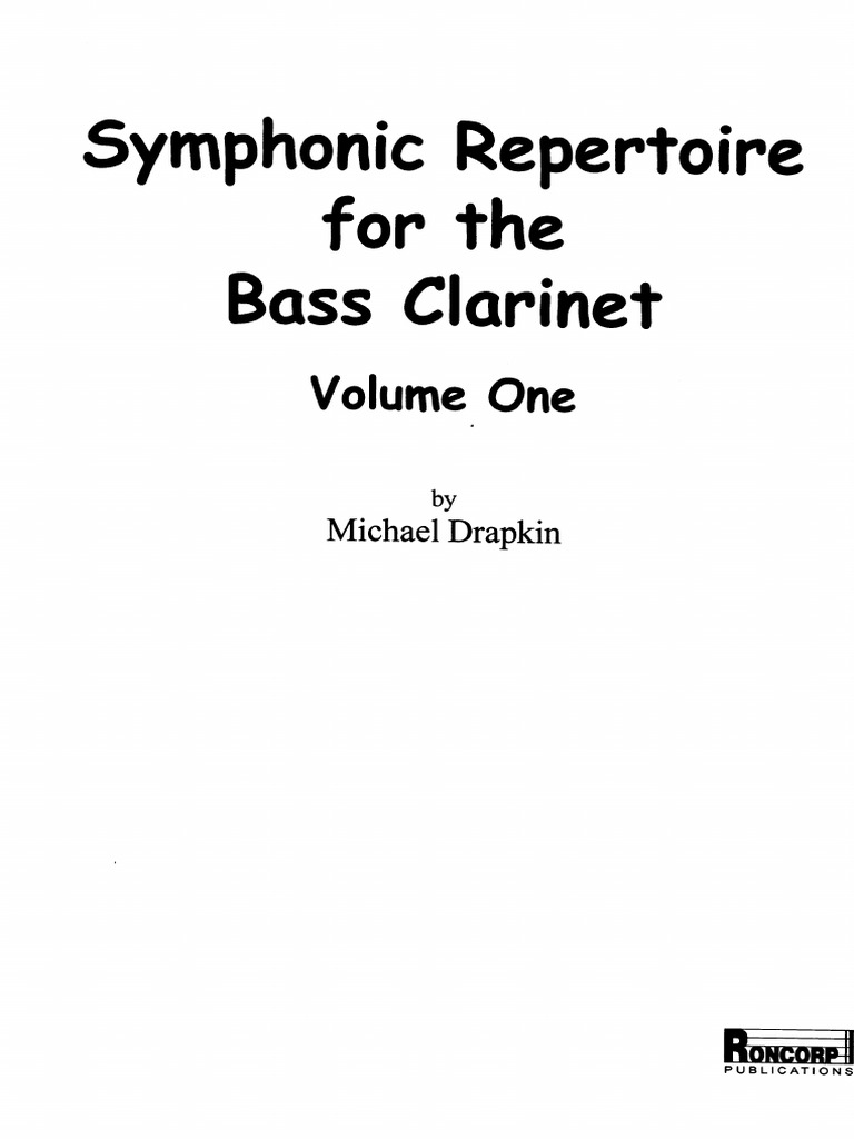 Drapkin - Symphonic Repertoire For The Bass Clarinet (Vol. 1) | PDF