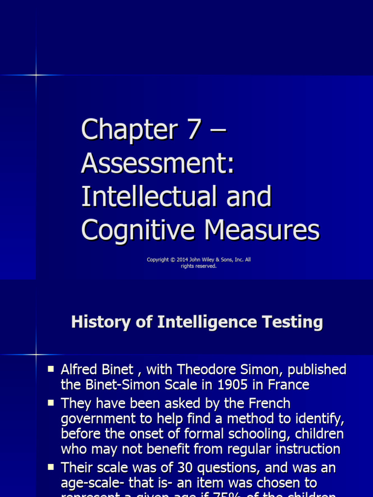 Assessment | PDF | Wechsler Adult Intelligence Scale | Intelligence Quotient