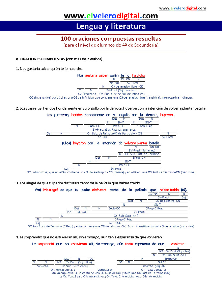 sintaxis 2° bachillerato | PDF | Morfología Lingüística | Gramática