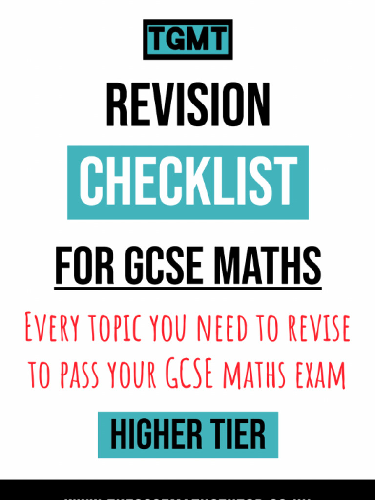 Revision Checklist Higher | PDF | Trigonometric Functions | Quadratic ...