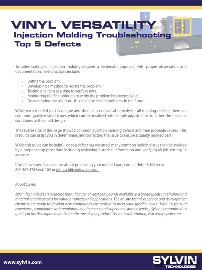Vinyl Versatility - Injection MoldingTroubleshooting Guide | PDF ...