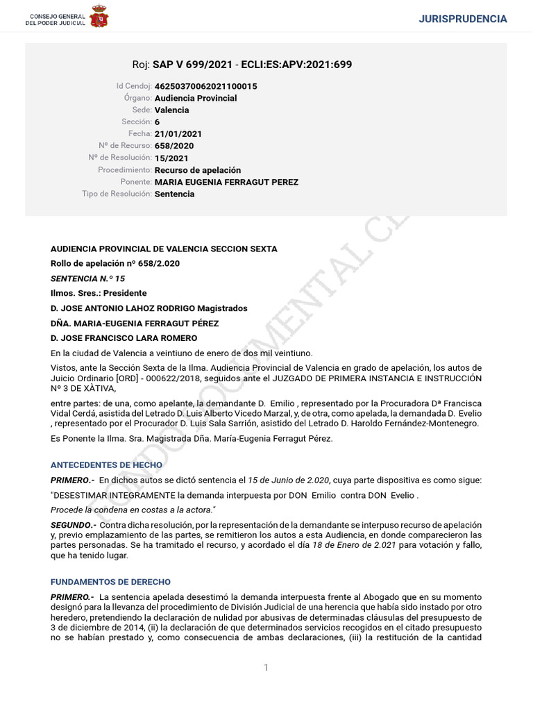 Sap V 699 2021 | Descargar gratis PDF | Sentencia (ley) | Caso de ley