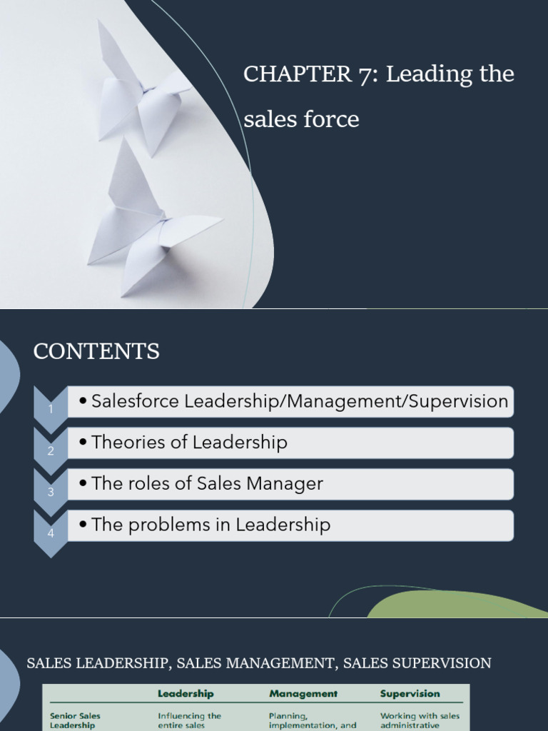 Chapter 7 Leading the Sales Force | PDF | Leadership | Sales