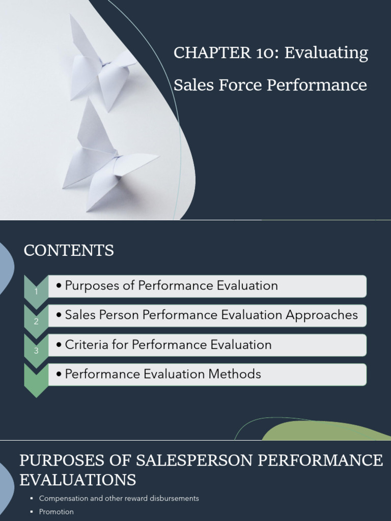 Chapter 10 Evaluating Sales Force Performance | PDF | Performance Appraisal | Sales