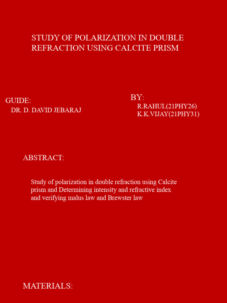 Double Refraction | PDF