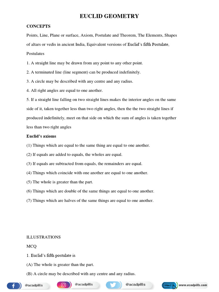 Euclid Geometry | PDF | Line (Geometry) | Axiom