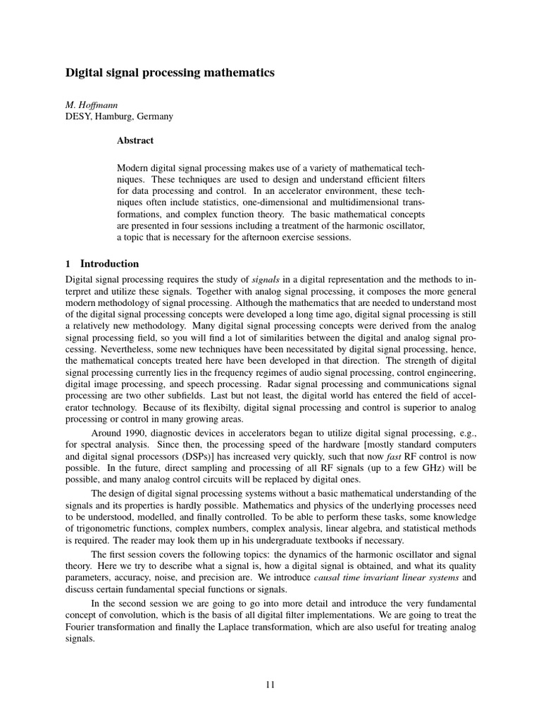 DSP Mathematics | PDF | Digital Signal Processing | Resonance