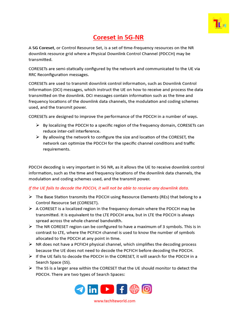 Coreset in 5G-NR | PDF