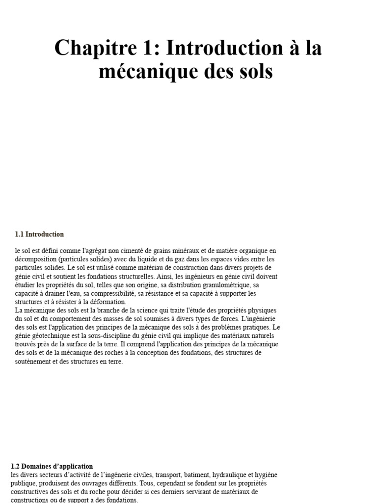 Chapitre 0 MECA SOL | PDF | Roche sédimentaire | Fondation (construction)