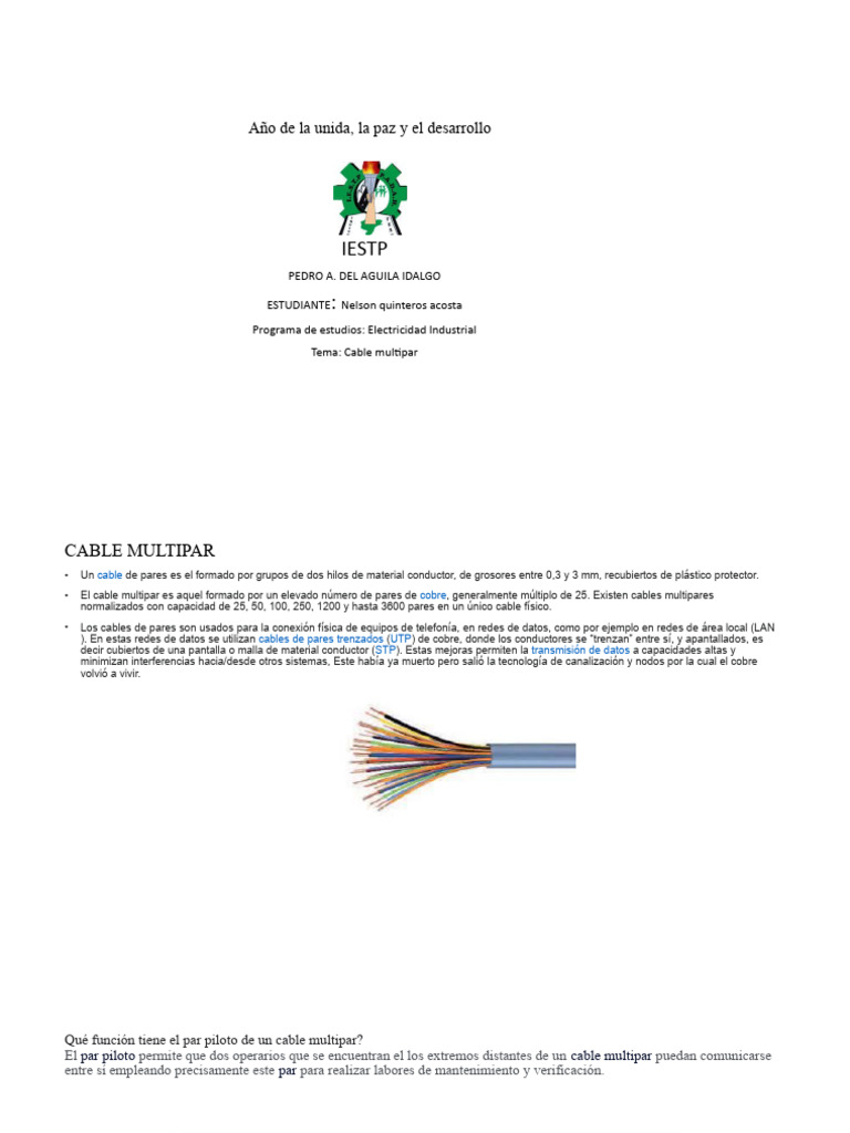 Características del Cable Multipar | PDF