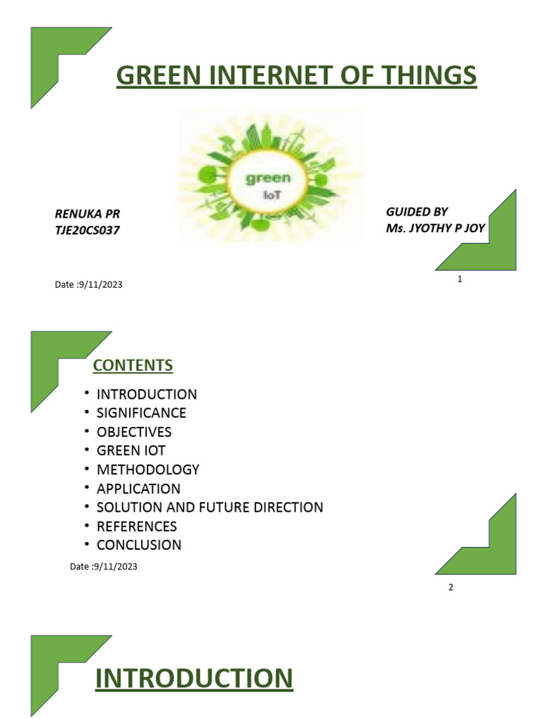 Green | PDF | Internet Of Things | Efficient Energy Use