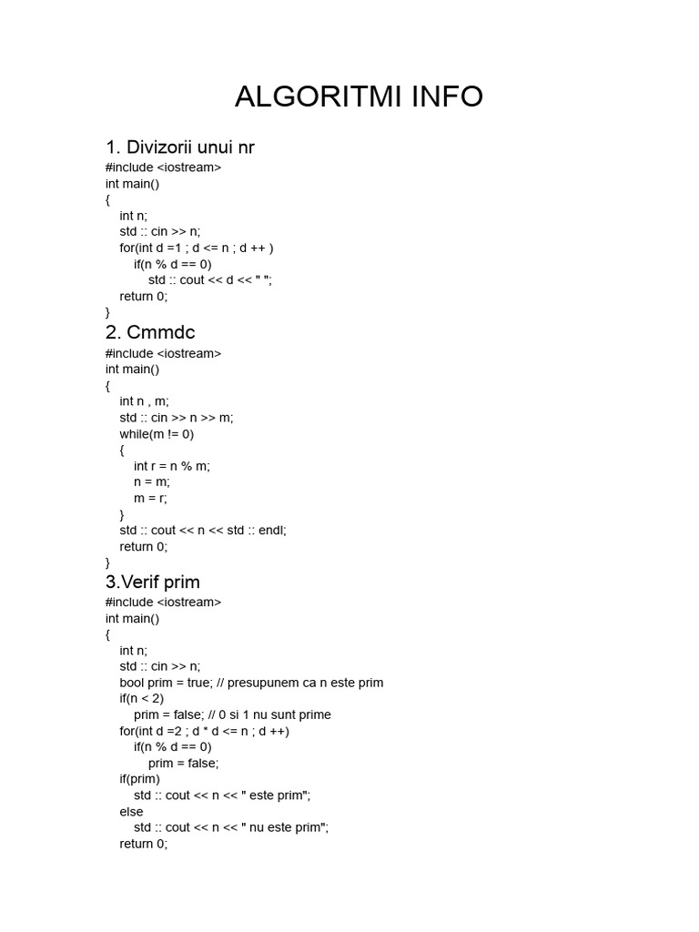 Algoritmi Info Pdf Computer Programming C