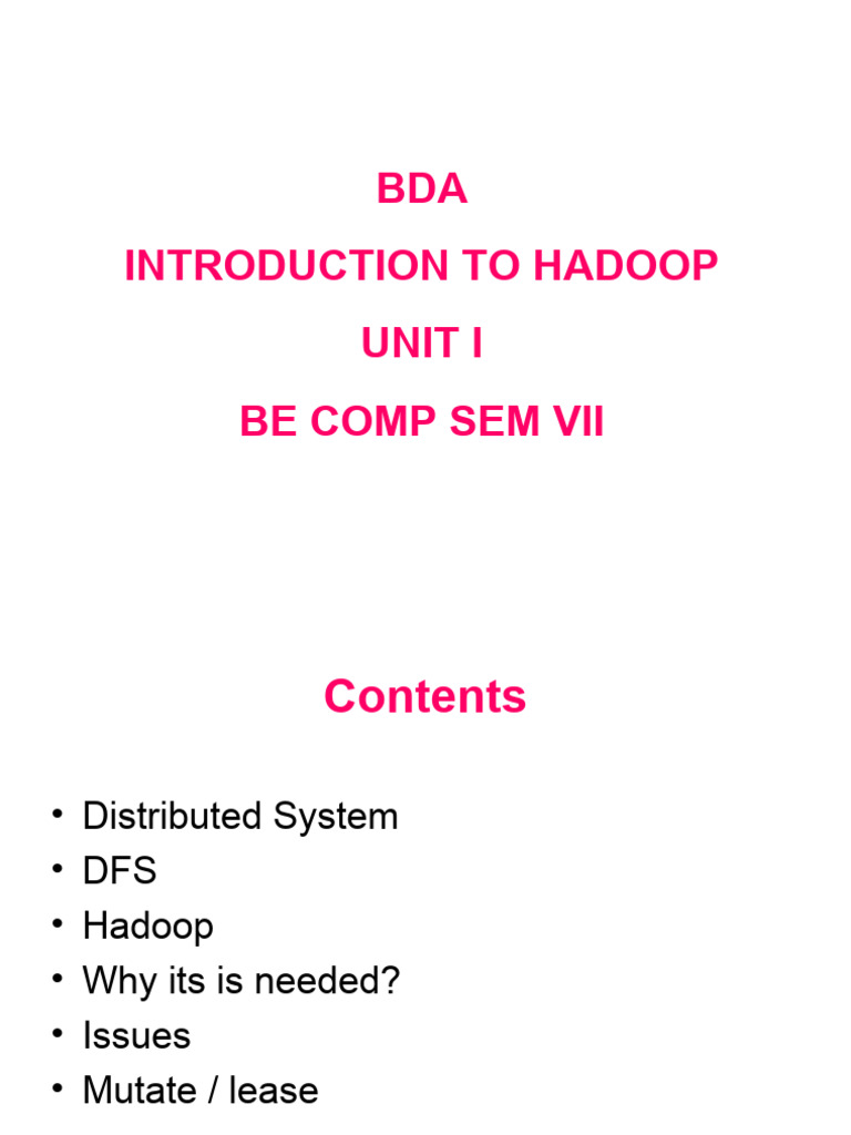 Unit 1 Haoop Architecture | PDF | Apache Hadoop | Operating System Technology