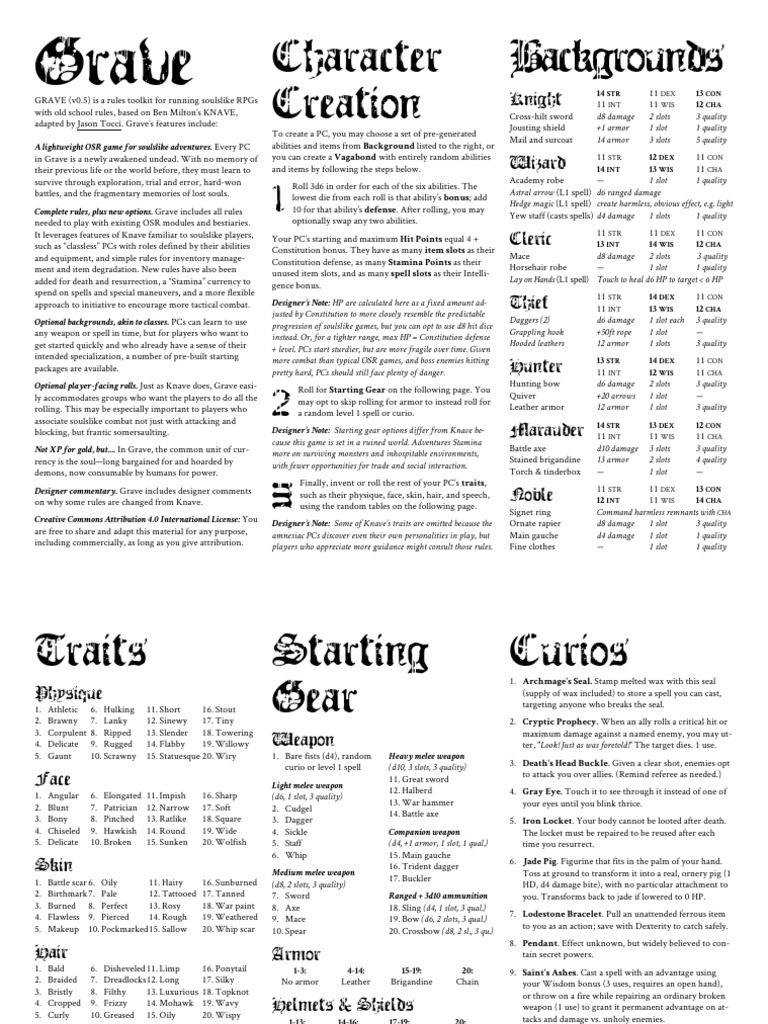 Grave | PDF | Role Playing Games