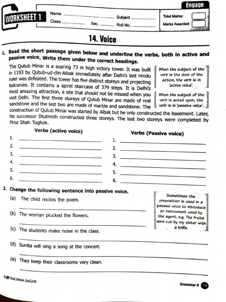 Voice Worksheet | PDF