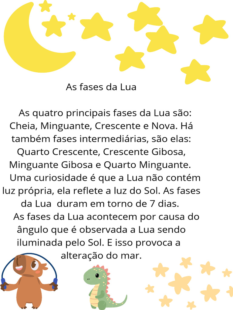 As Fases Da Lua as Quatro Principais Fases Da Lua São Cheia, Minguante, Crescente e Nova. Há ...