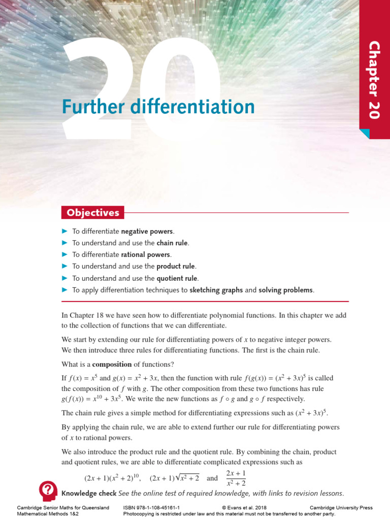 SnrQldMM1and2 Ch20 PDF | PDF | Function (Mathematics) | Derivative