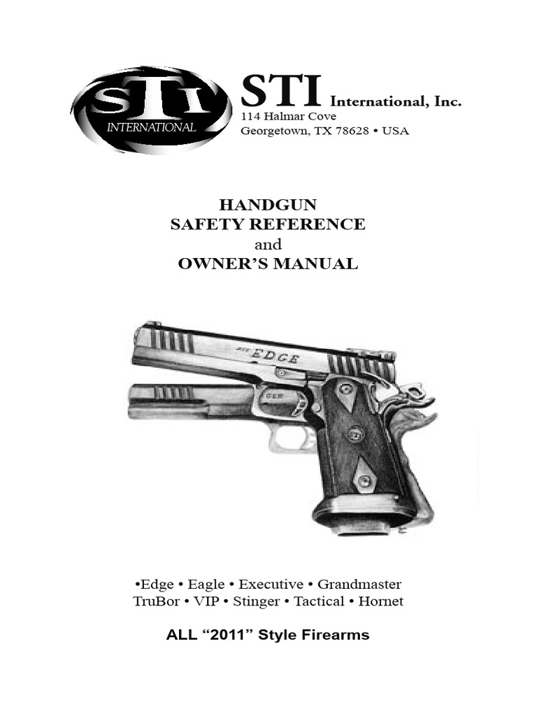 STI 2011 Handgun Safety Manual | PDF | Technology & Engineering