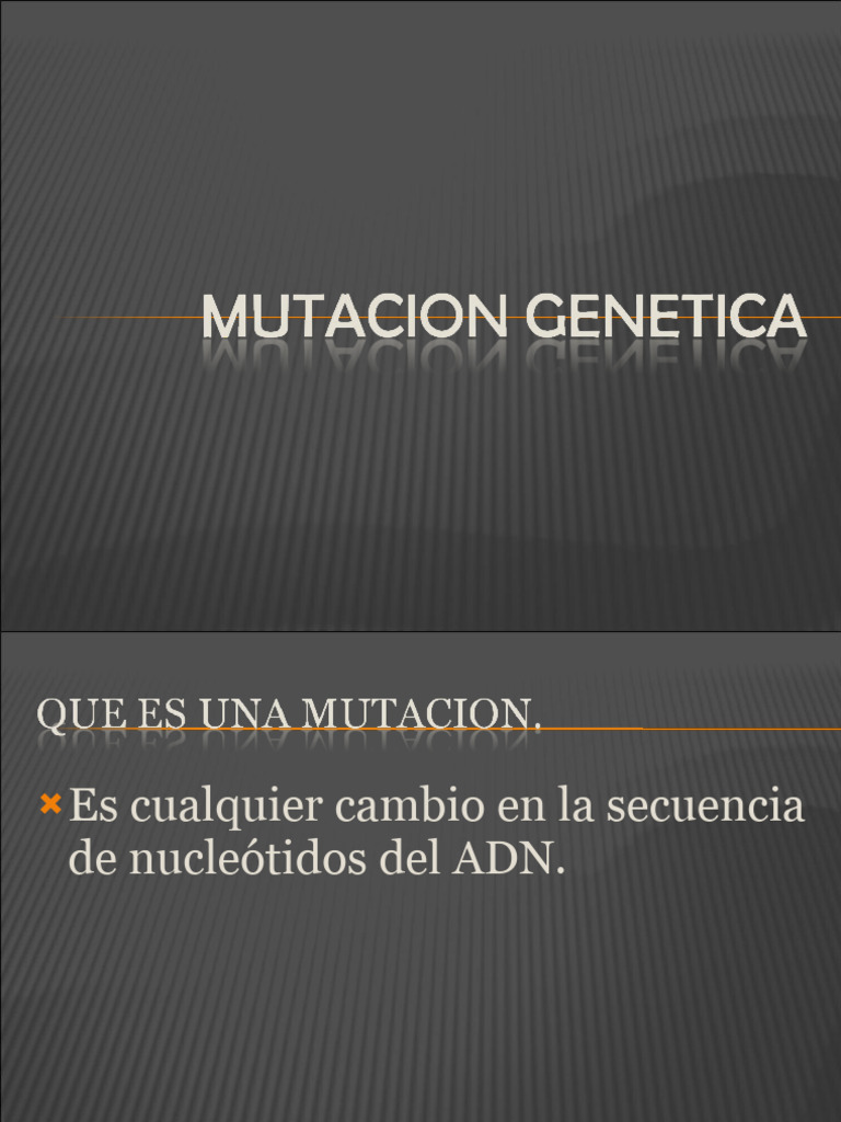 Mutacion Genetica | PDF | Mutación | Adn