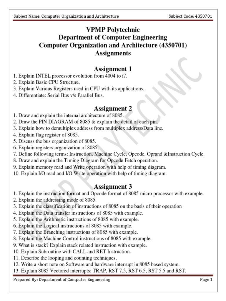 Assignment | PDF | Central Processing Unit | Integrated Circuit