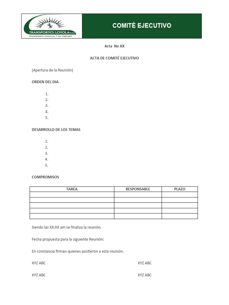 Acta - Comité Ejecutivo | PDF