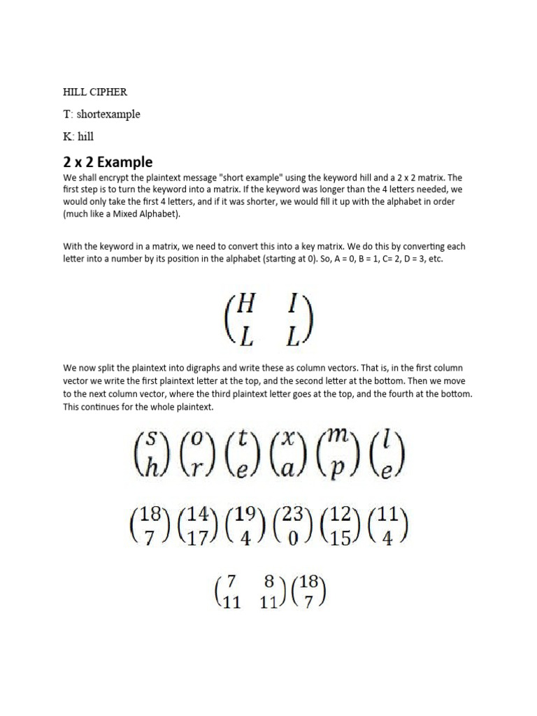 HILL CIPHER | PDF HILL CIPHER | PDF