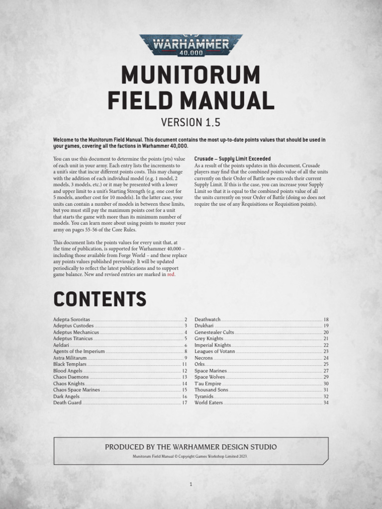 Munitorum Field Manual | PDF