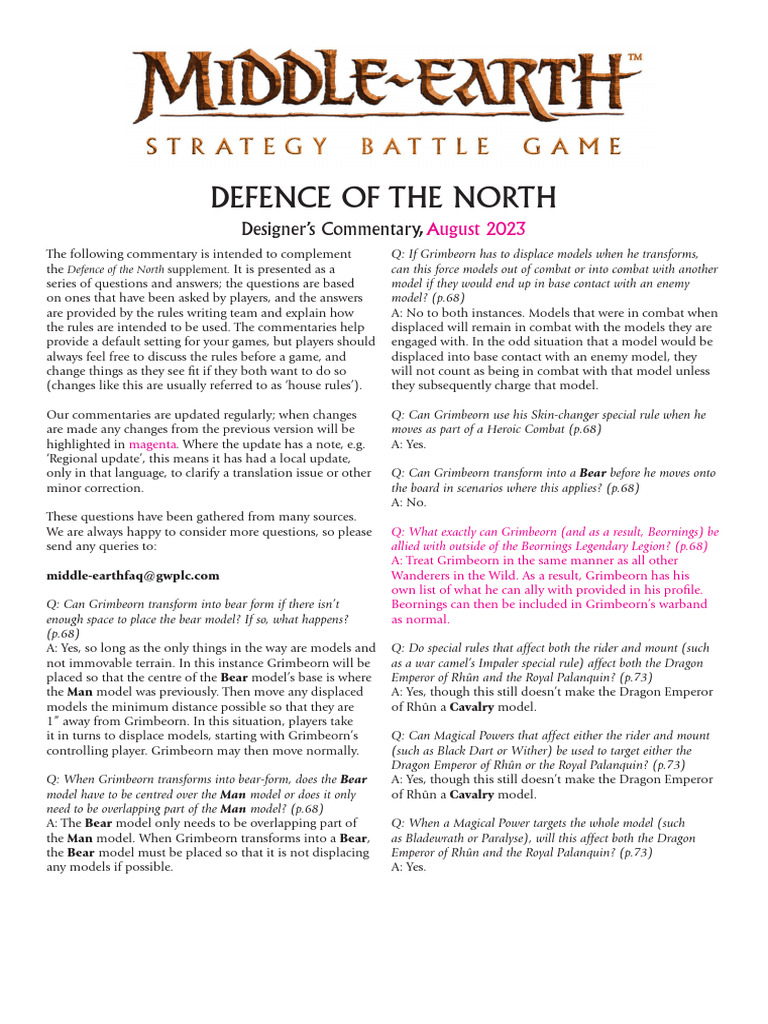 MESBG Defence of The North | PDF | Middle Earth