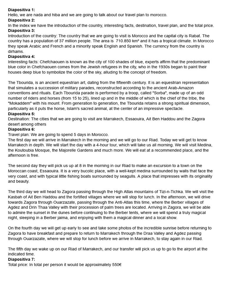Presentacion Ingles | PDF | Morocco | North Africa