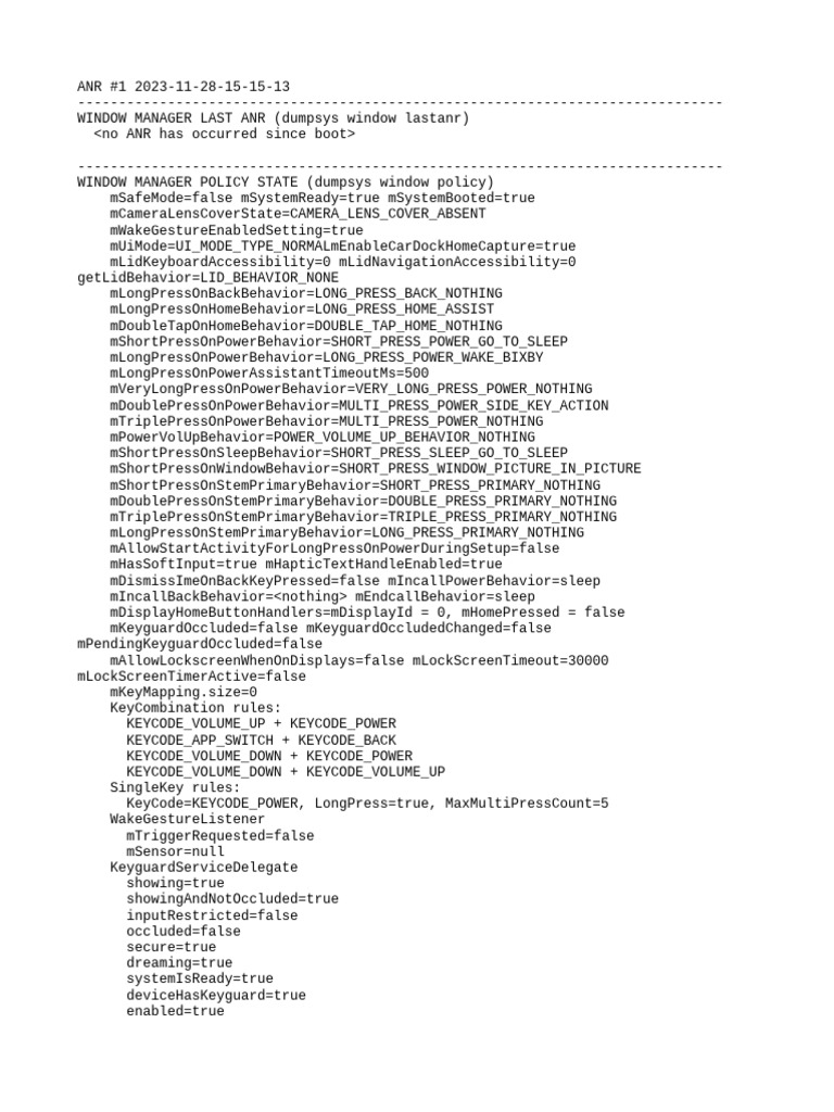 Dumpsys ANR WindowManager | PDF | Mobile Linux | System Software