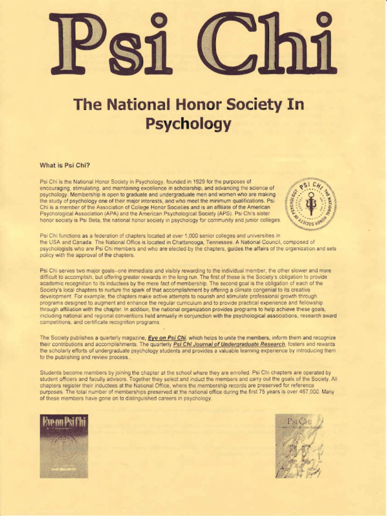 Psi Chi | PDF | Psychology