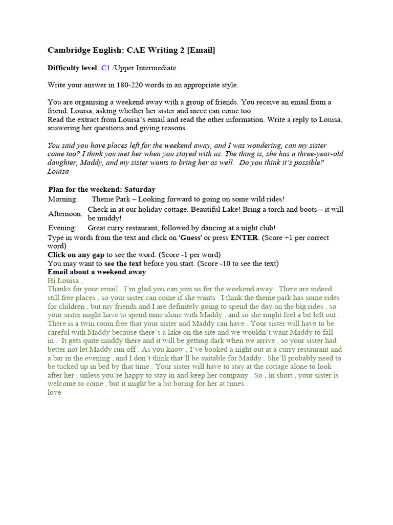 Cambridge English CAE Writing | PDF | Career & Growth | Foreign Language Studies