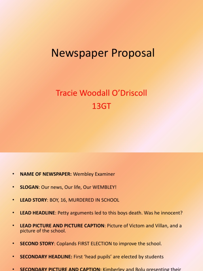 Newspaper Proposal | PDF | Newspapers | Public Sphere