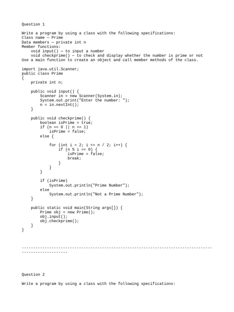 Question 1 | PDF | Method (Computer Programming) | Software Engineering