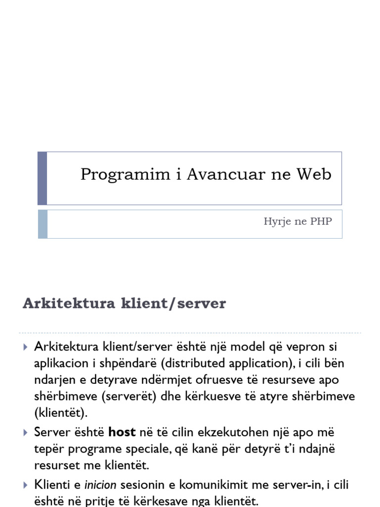 01.0 Hyrje PHP Variablat StrukturatKontrollit | PDF