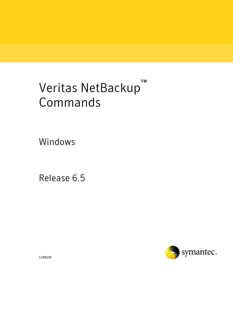 Veritas NetBackup (TM) 6.5 Commands For Windows | PDF | Command Line Interface | Server (Computing)