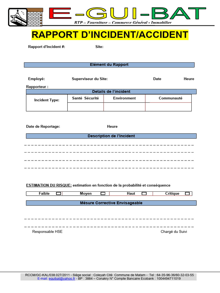 Rapport D'incident | PDF