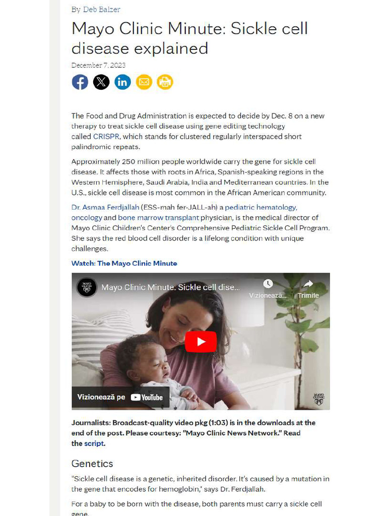 Sickle Cell Disease Explained | PDF