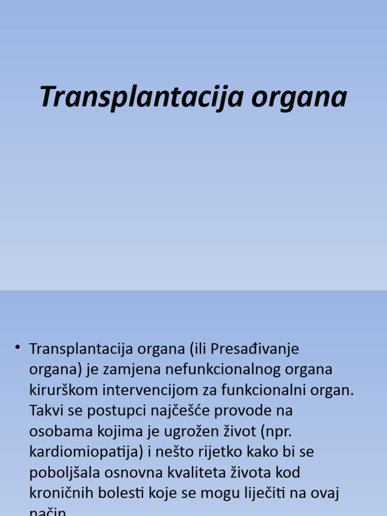 Transplantacija Organa | PDF