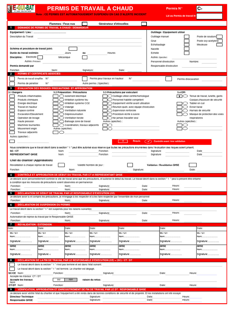 Permis de travail à chaud | PDF
