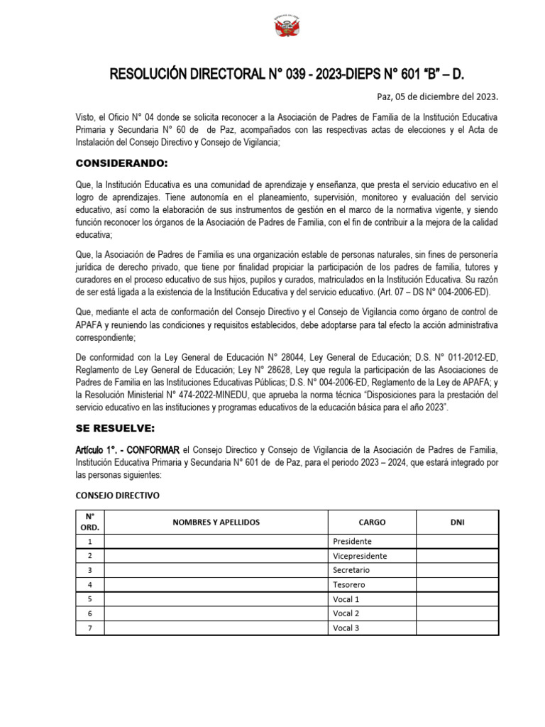 Modelo RD (Apafa) | PDF | Institución | Justicia