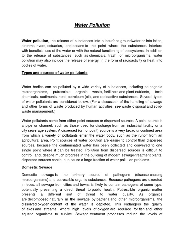 Water Pollution | PDF