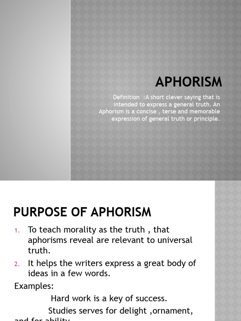 Aphorism | PDF | Science & Mathematics